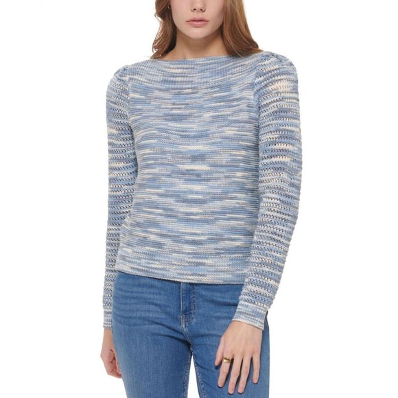 Calvin Klein | Sweaters | Nwt Calvin Klein Womens Boat Neck Space Dye Sweater M2csa734 S White ...